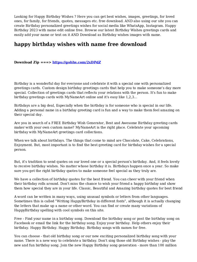 Fillable Online Birthday Cards & Messages Wish - Apps on Google Play ...