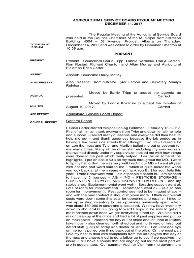 Fillable Online was held in the Council Chambers of the Municipal ...