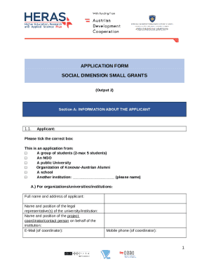 application social dimension small grants Doc Template | pdfFiller