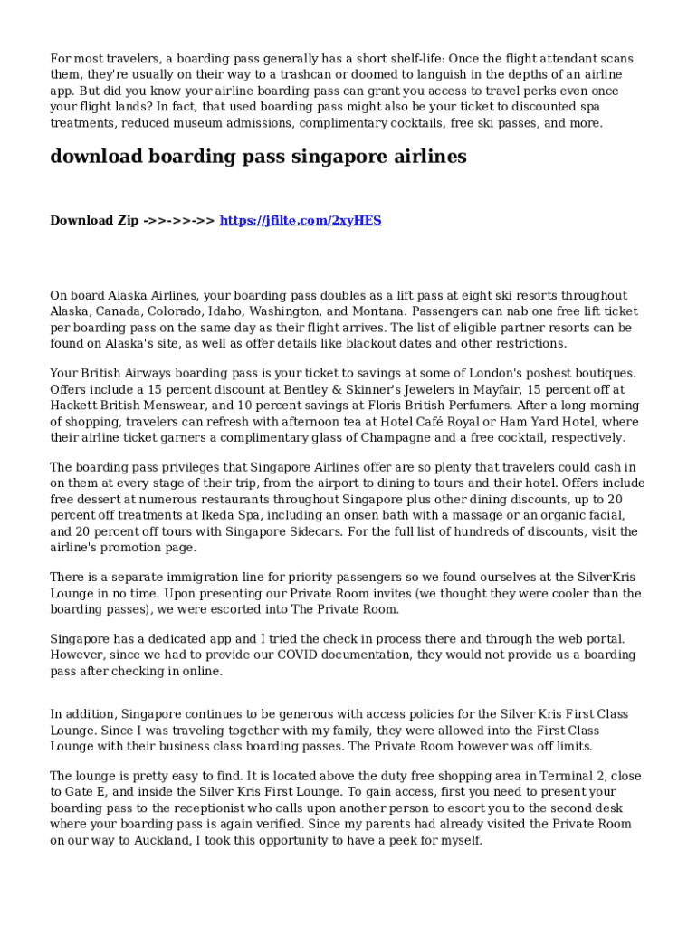 Fillable Online Why Do Foreign Carriers Re-check Your Boarding Pass ... Fax Email Print - pdfFiller