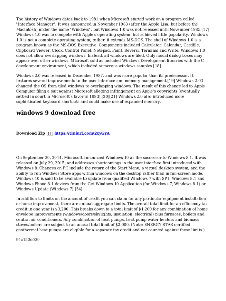 Fillable Online Windows 9 Download Free Fax Email Print - pdfFiller