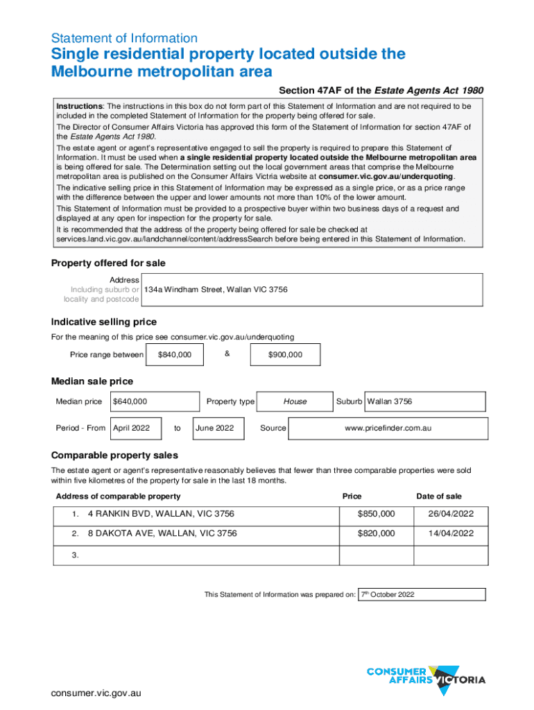 Fillable Online Including suburb or 134a Windham Street, Wallan VIC ...