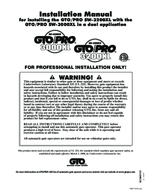 Fillable Online GTO Manuals - GTO PRO Spec Sheet PDF Files Fax Email ...