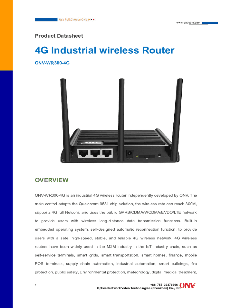 Fillable Online New Product 4G industrial wireless router Fax Email ...