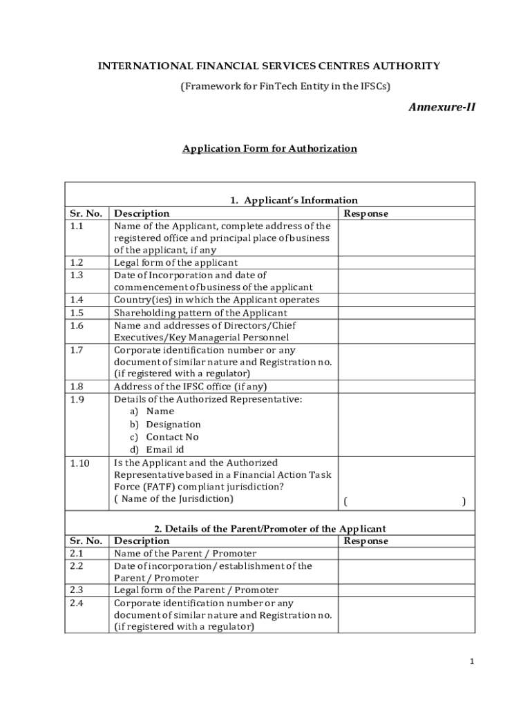 Fillable Online Anexure II - FE Framework- Authorization form Fax Email ...