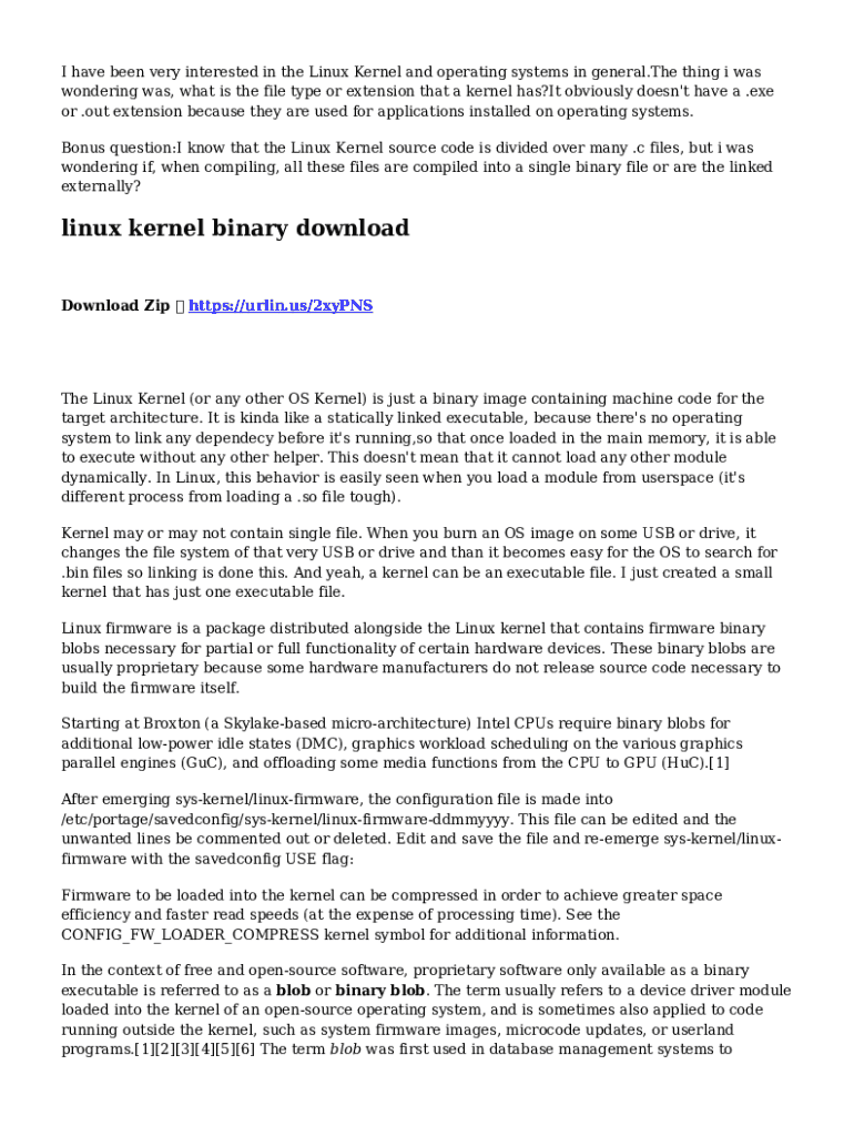 Fillable Online What Is The File Type Of A Kernel Linux Kernel For