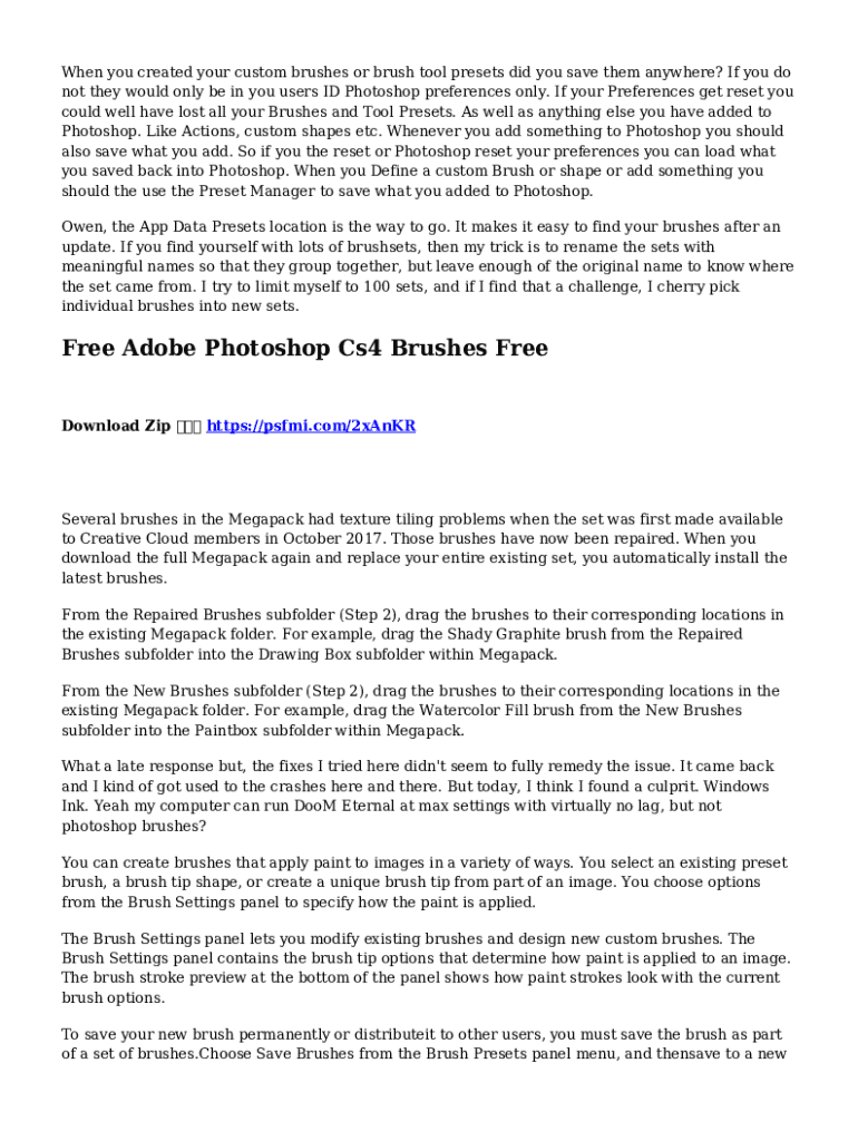 Fillable Online Recover custom tool presets and brushes from an expired ...