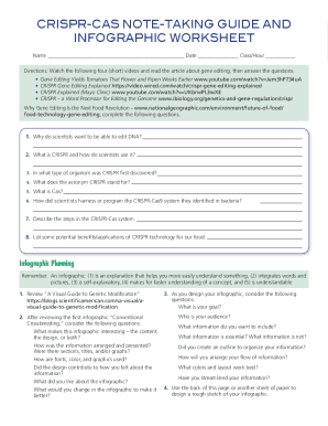 Fillable Online CRISPR-Cas Note-Taking Guide and Infographic worksheet ...