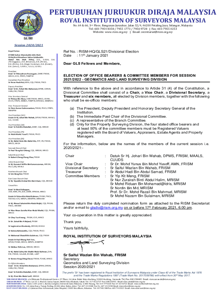 Fillable Online rism org Full 46.1 - Royal Institution of Surveyors Malaysia Fax Email Print ...