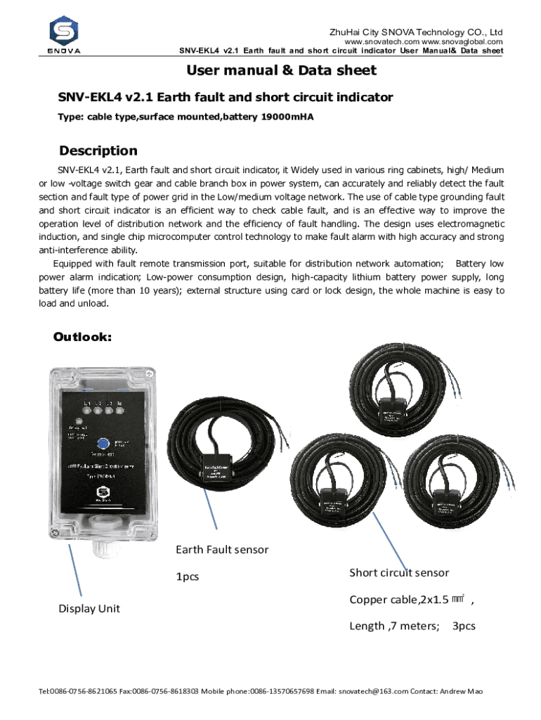 Fillable Online User manual & Data sheet Fax Email Print - pdfFiller