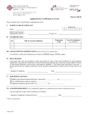 Fillable Online Form CAR 11 Application for Amendment of Personal Data ...