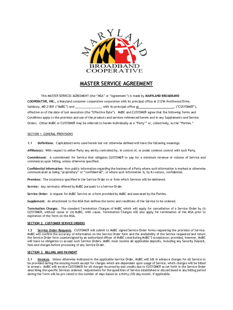 Fillable Online MASTER CONSTRUCTION SERVICES AGREEMENT Fax Email Print ...