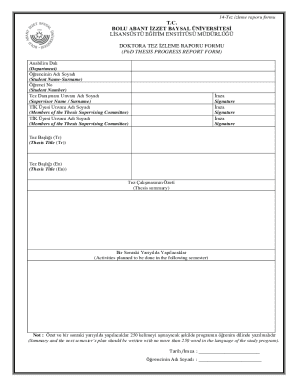 Fillable Online (PhD THESIS PROGRESS REPORT FORM) Fax Email Print - pdfFiller