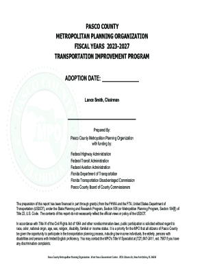 Fillable Online PASCO COUNTY METROPOLITAN PLANNING ... - NET Fax Email ...
