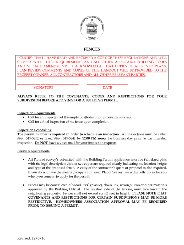 Fillable Online fences & walls - - permit application packet Fax Email ...