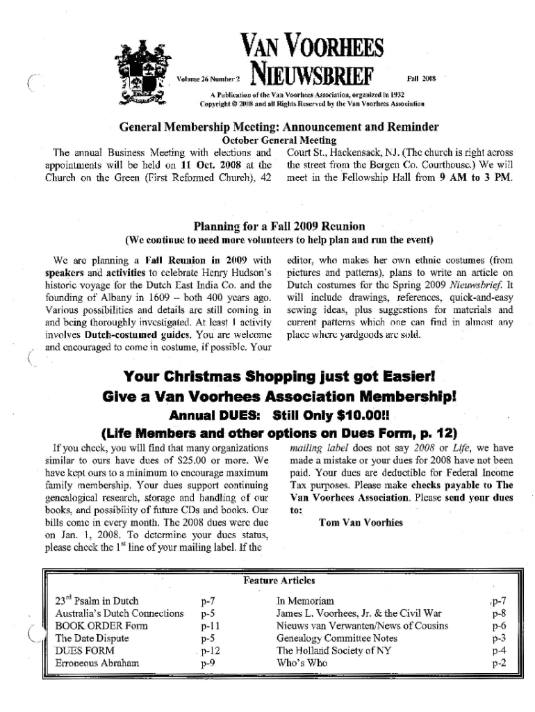 Fillable Online A condensed genealogy of the Van Voorhees family / Fax Email Print - pdfFiller