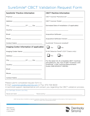 Fillable Online SureSmile CBCT Validation Request Form Fax Email Print ...