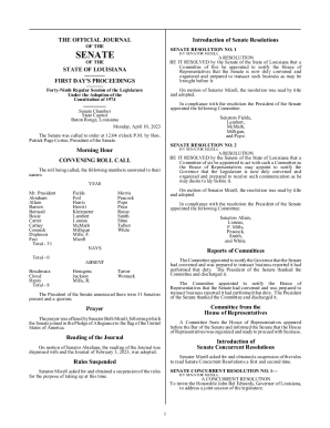 Fillable Online senate legis louisiana How to Pass A Resolution Fax ...