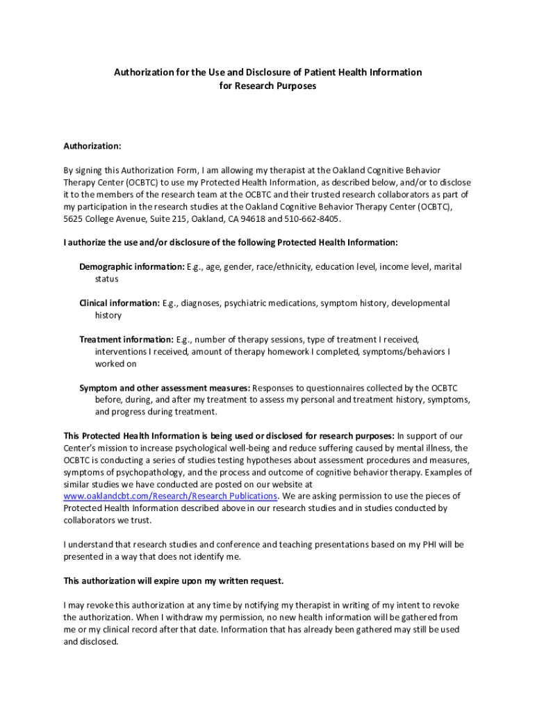Fillable Online Authorization for the Use and Disclosure of Patient ...