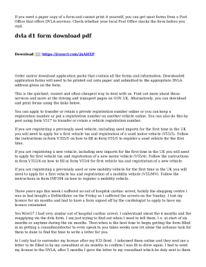 Fillable Online Dvla D1 Form Download Pdf Fax Email Print - pdfFiller