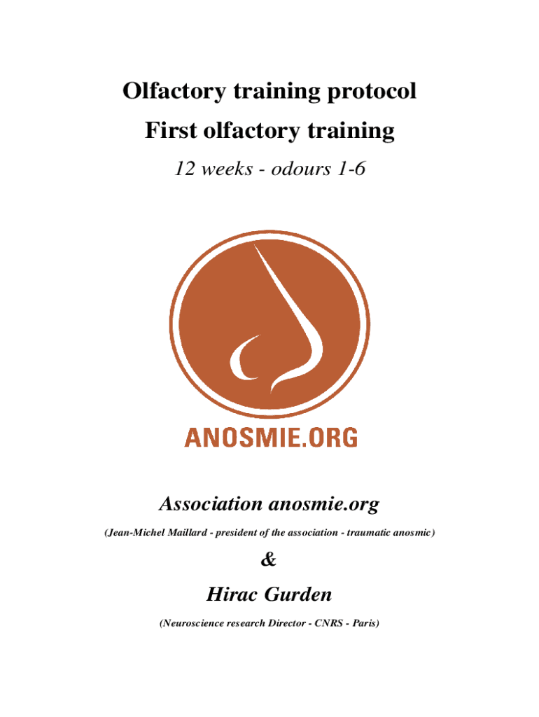 Fillable Online Olfactory training protocol First olfactory training ...