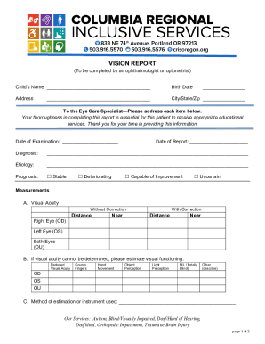 Fillable Online CERTIFICATE OF VISION (EYE REFERRAL) Fax Email Print - pdfFiller