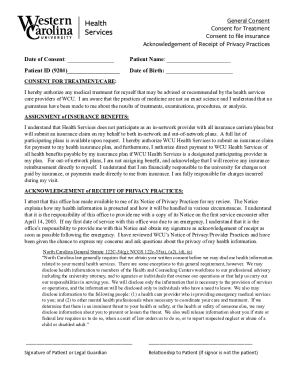 Fillable Online General Consent Consent for Treatment Consent to file ...