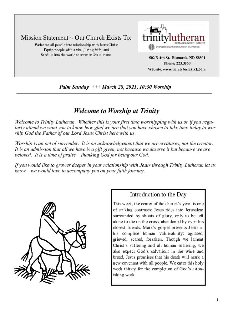 Fillable Online 12 Examples of Church Mission Statements (+Tips to ...