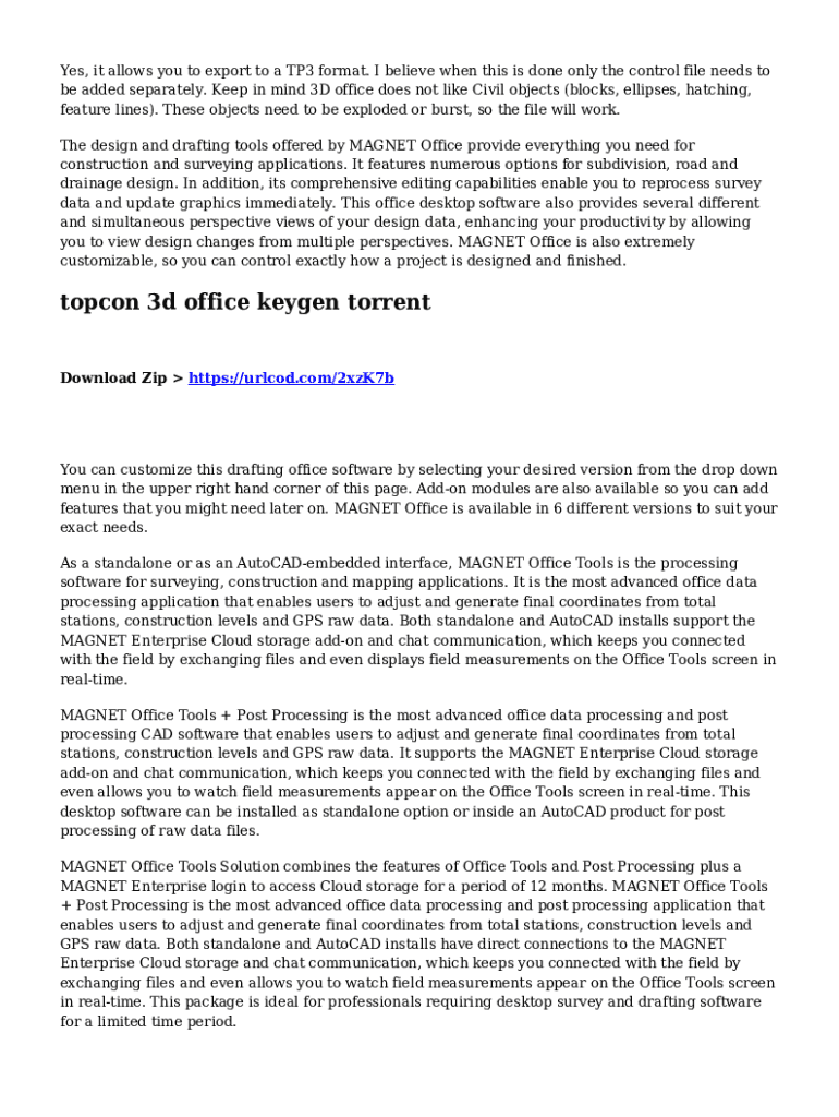 Fillable Online How do I import a Topcon .tp3 file into TBC? Fax Email ...