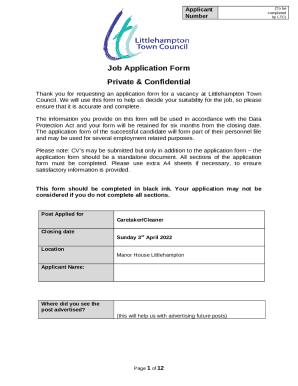 CenterUpload your Job Application Doc Template | pdfFiller