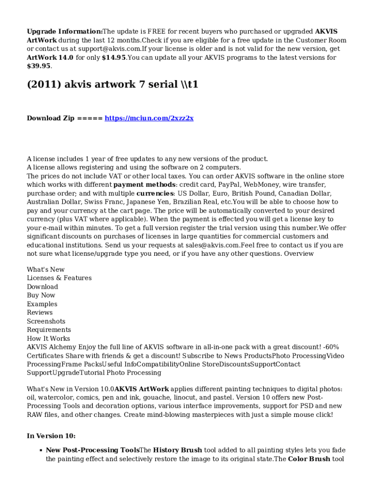 Fillable Online What's New in AKVIS ArtWork 14: New Stencil Effect Fax Email Print - pdfFiller