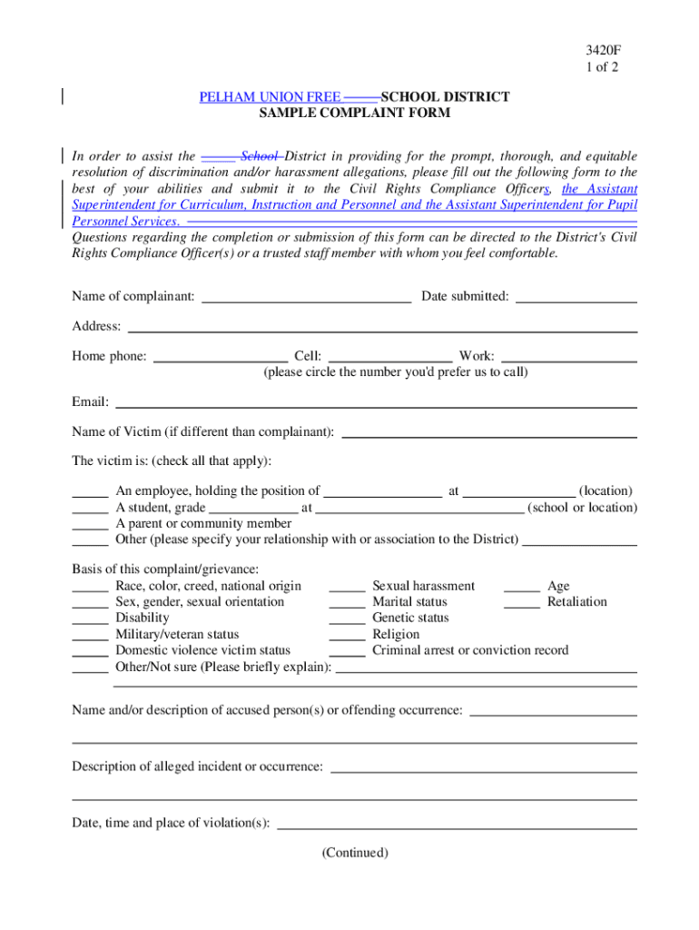 Fillable Online sample-state-complaint-form-english.pdf Fax Email Print ...