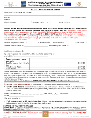 Hotel Check-In template Doc Template | pdfFiller