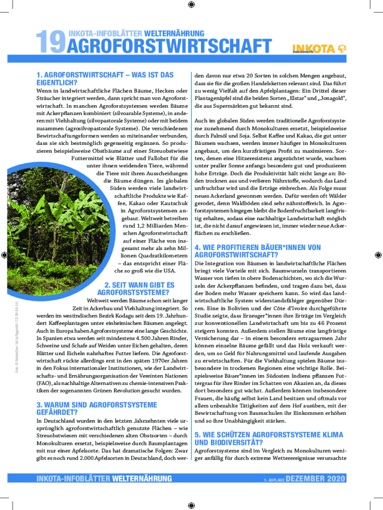 Ausfüllbar Online Was ist Agroforstwirtschaft?: BZL - Landwirtschaft.de Fax Email Drucken ...