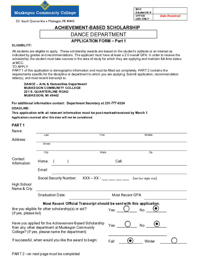 Fillable Online Fillable Online muskegoncc MCC Student ID # OFFICE ...