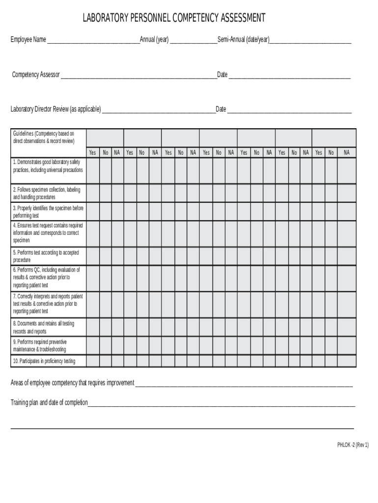 PROCEDURE/INSTRUMENT: Competency Assessment Record Doc Template | pdfFiller