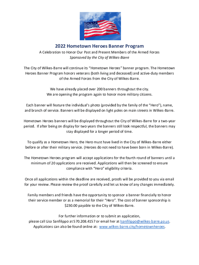 Fillable Online Hometown Heroes campaign enters Phase 2 in Schuylkill ...