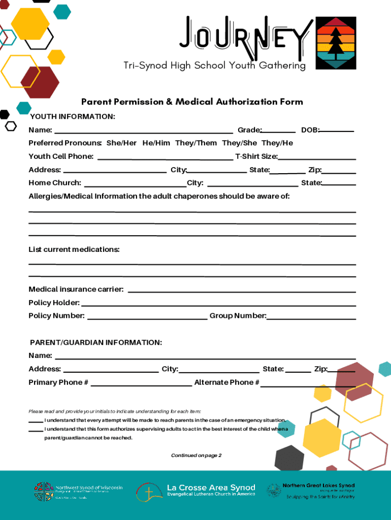 Fillable Online Permission & Medical Authorization Forms - Journey 2023 Fax Email Print - pdfFiller