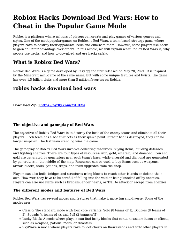 Fillable Online List Of All Roblox Bedwars Commands Custom Match ...