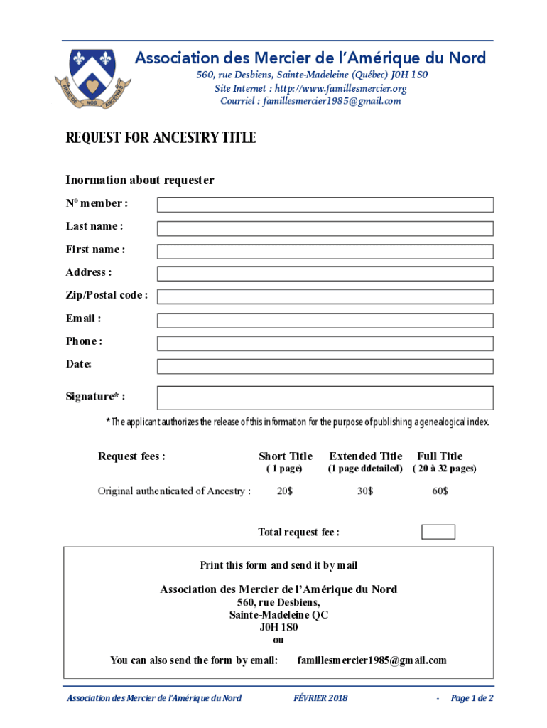 Fillable Online DEMANDE DE TITRE (imprimable) Fax Email Print - pdfFiller