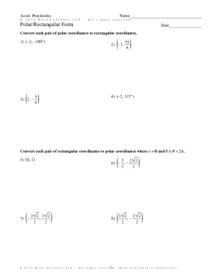 Fillable Online Infinite Precalculus - Polar/Rectangular Form Fax Email ...