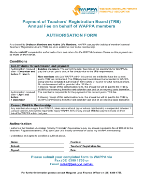 Fillable Online TRB Authorisation Form Fax Email Print - pdfFiller