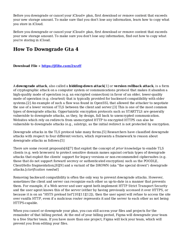 Fillable Online What happens if you downgrade an iCloud storage plan of ... Fax Email Print ...