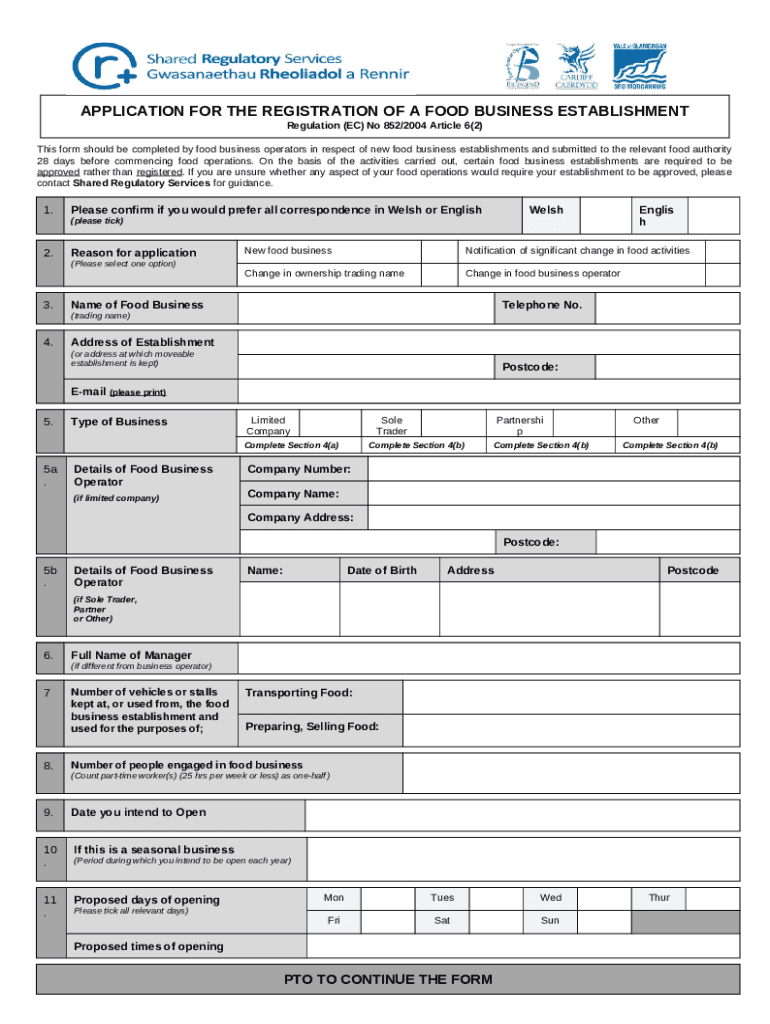 SRS FH AAA Application for the Registration of a Food Business Doc ...