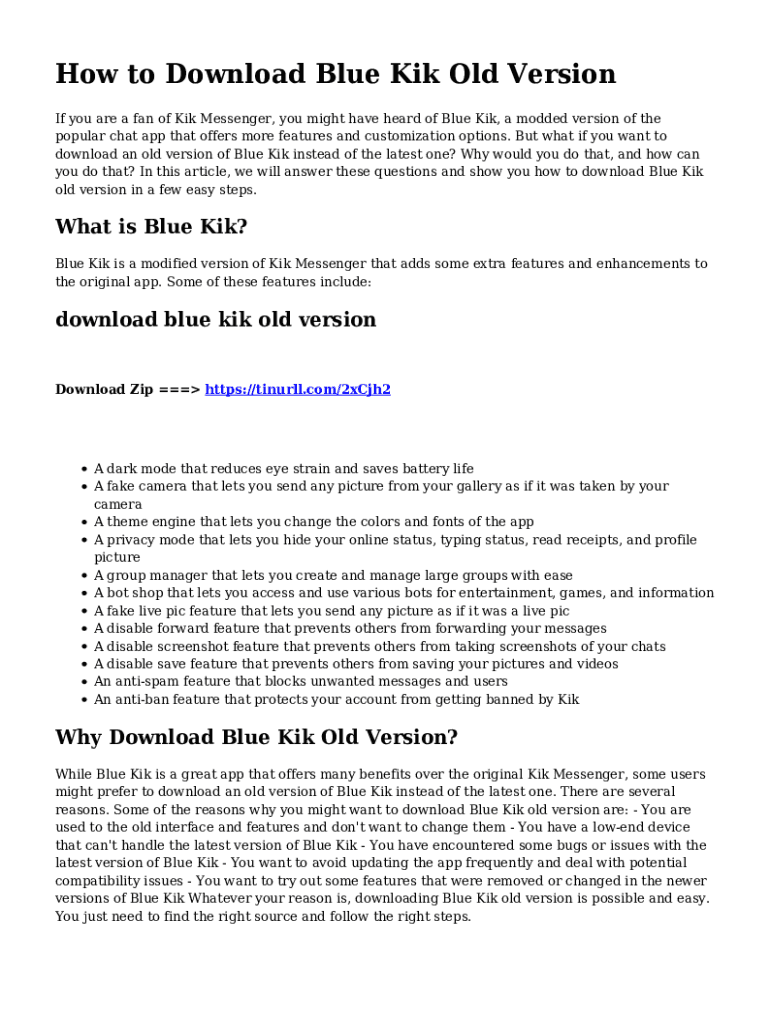 Fillable Online The dangers of using modified versions of the Kik app ...