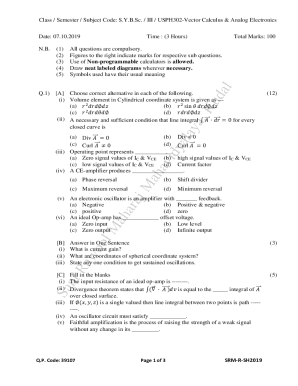 Fillable Online S.Y.B.Sc. / III / USPH302-Vector Calculus & Analog ...