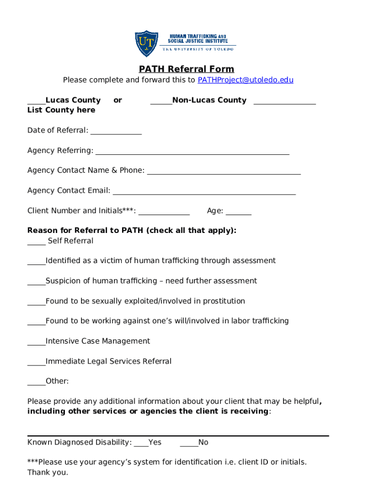 PATH Referral Doc Template | pdfFiller
