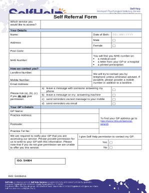 self referral here. Doc Template | pdfFiller