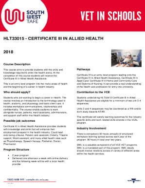 Fillable Online Certificate III in Allied Health Assistance - Q ...