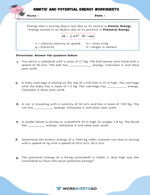 Fillable Online Work and Energy Worksheets.docx.pdf Fax Email Print - pdfFiller